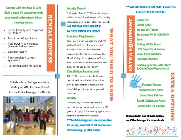 Facility Rental Brochure 2015