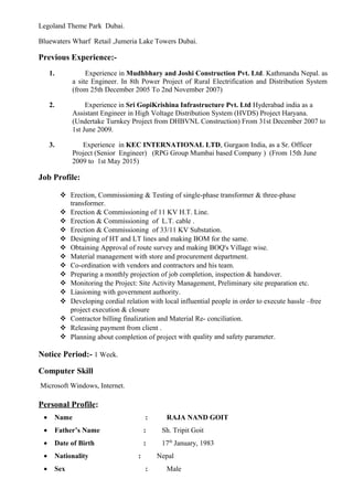 raj cv latest - fo | DOC
