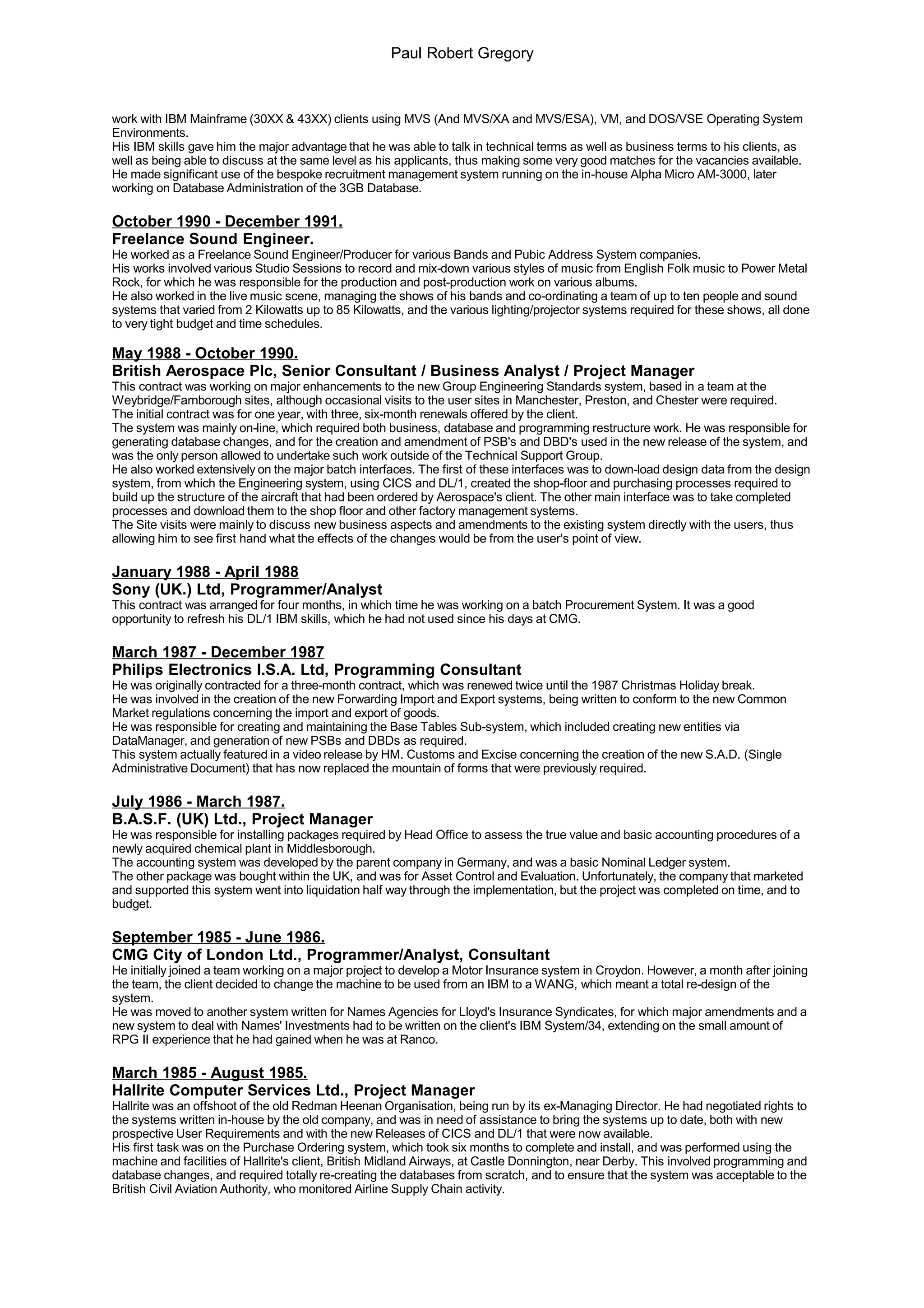 Paul Gregory | PDF