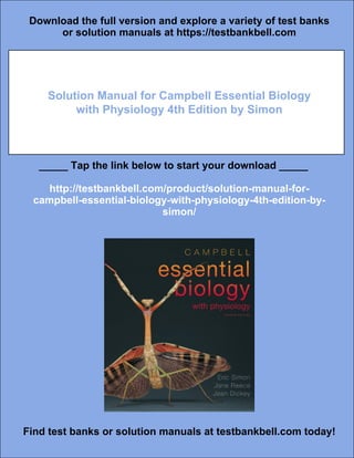 Solution Manual for Campbell Essential Biology with Physiology 4th ...