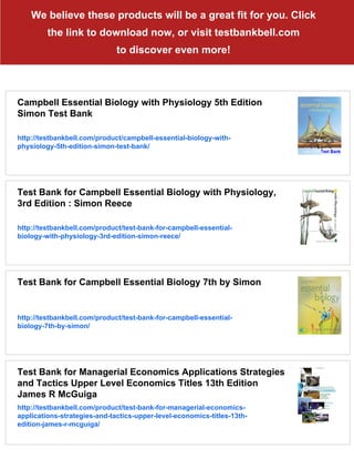 Solution Manual for Campbell Essential Biology with Physiology 4th ...