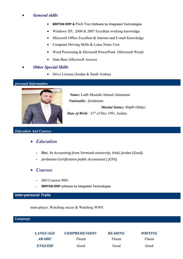 Curriculumvitae-Laith Almomani-_-New update | DOC | Business Accounting & Finance | Business