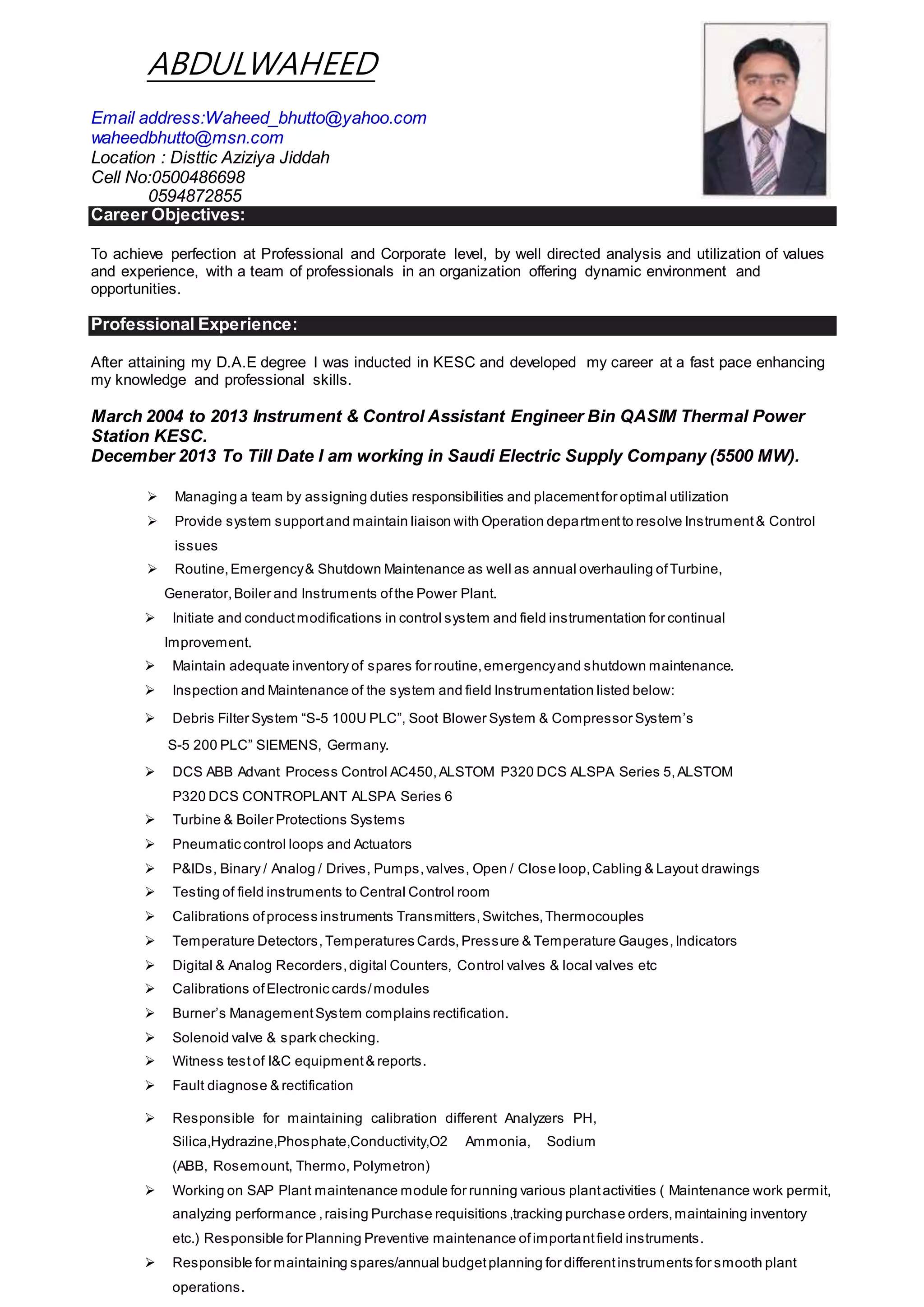 Waheed Bhutto Resume | DOCX