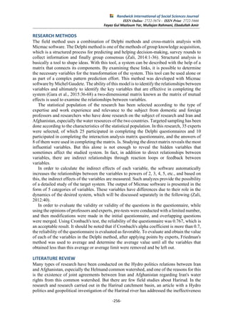 Identifying the Effective Factors and the Importance of the Harirud ...