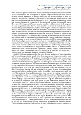 Identifying the Effective Factors and the Importance of the Harirud ...