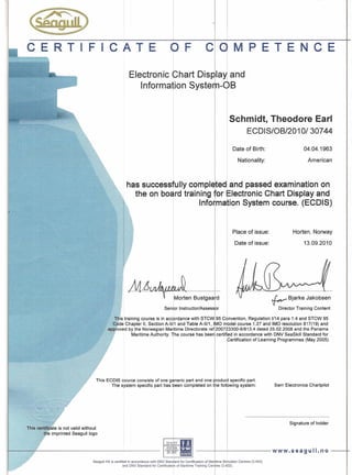 seagull certificates_Doc0001 | PDF | Cruises | Travel Type