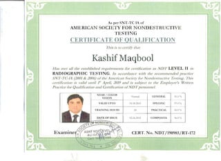 RT LEVEL II CERTIFICATE | PDF