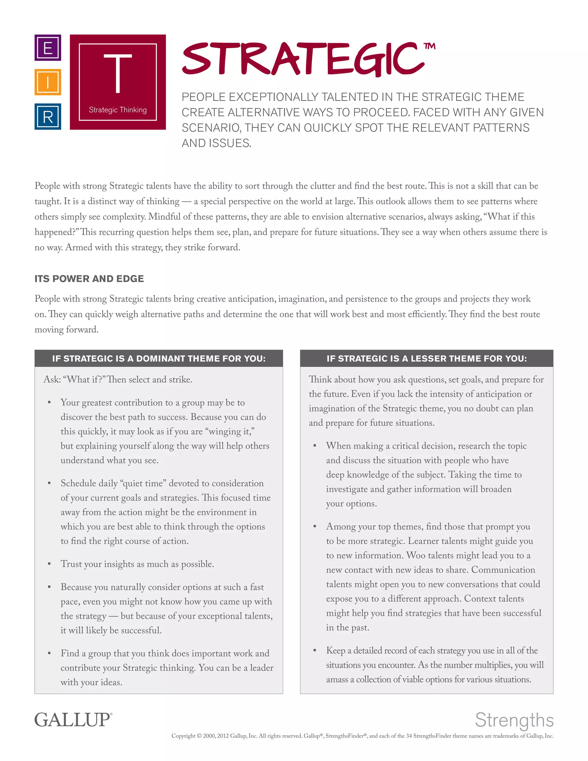 Gallup Strengths | PDF
