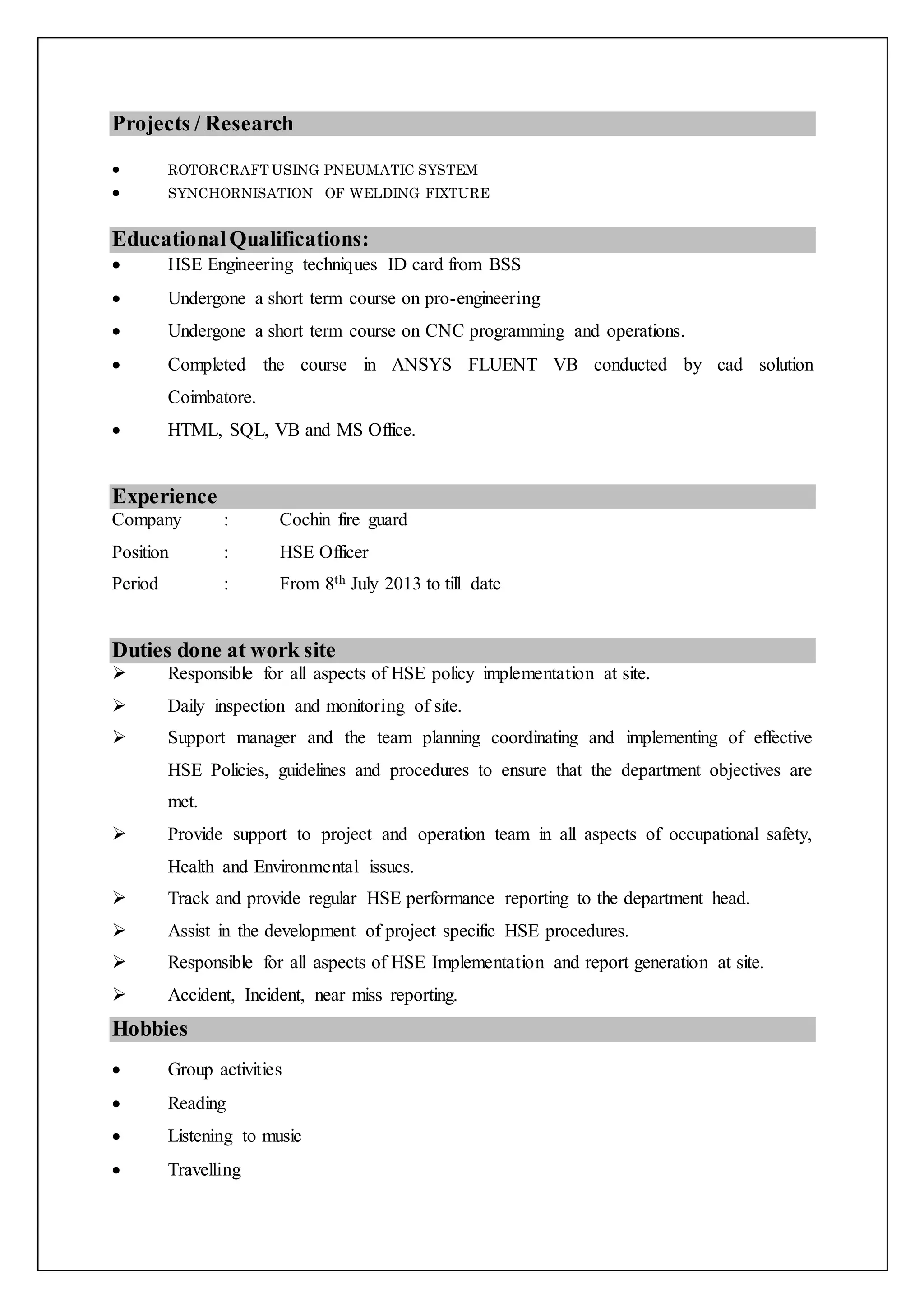 HAREESH CV_NEW | PDF