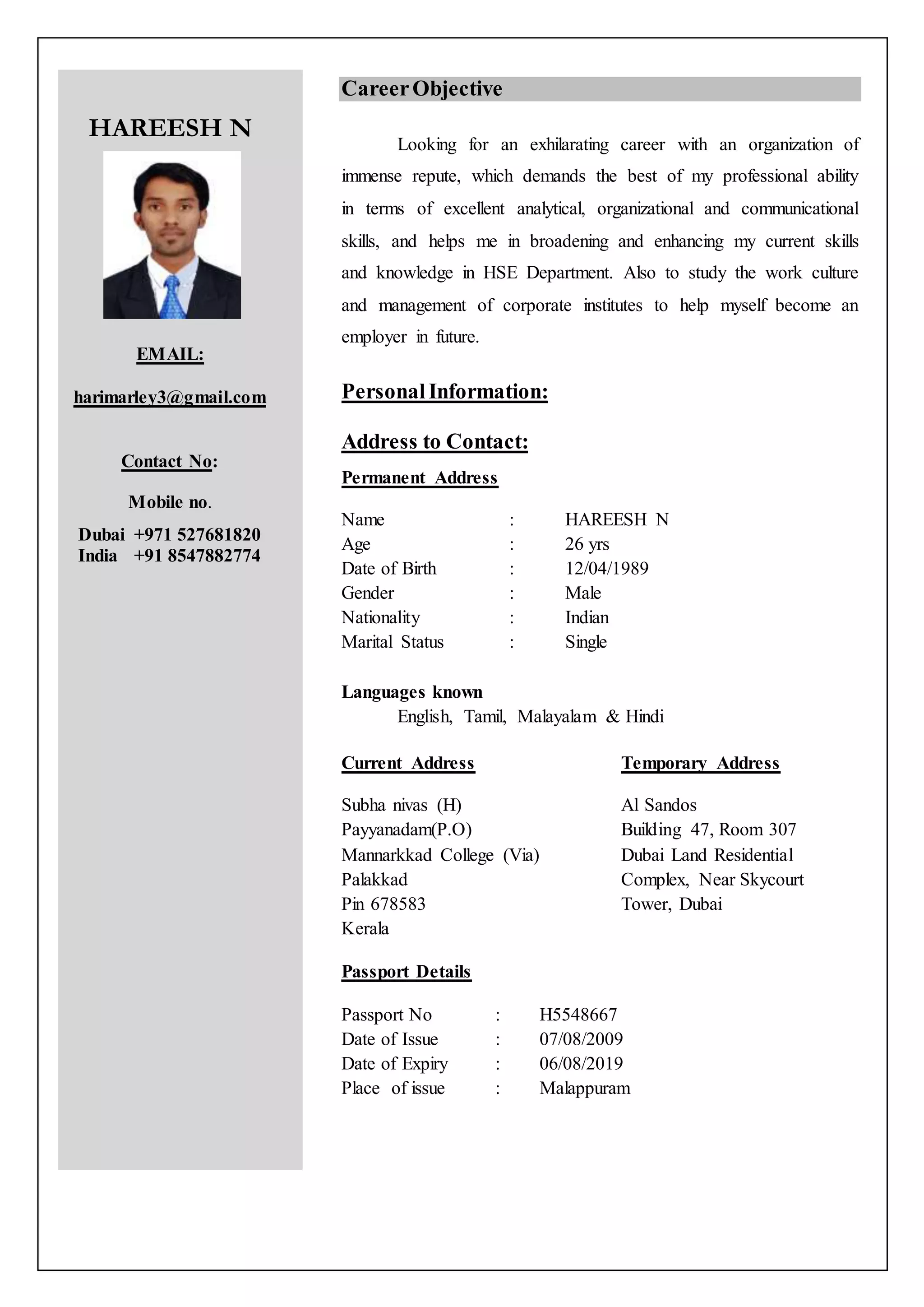 HAREESH CV_NEW | PDF