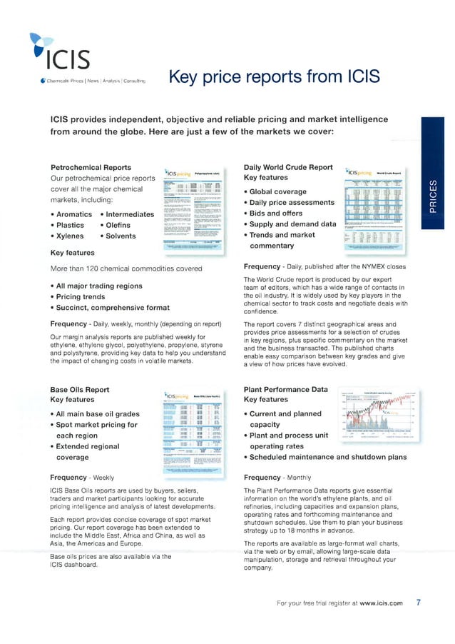 ICIS Brochure - Chemical Pricing | PDF