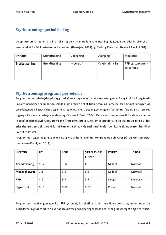 Eksamens_opgaven_-_Styrketræning_-_Kristian_Sletten[1] | PDF