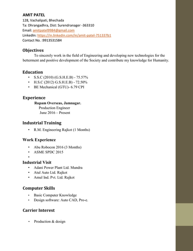 Amit patel( resume ) | PDF