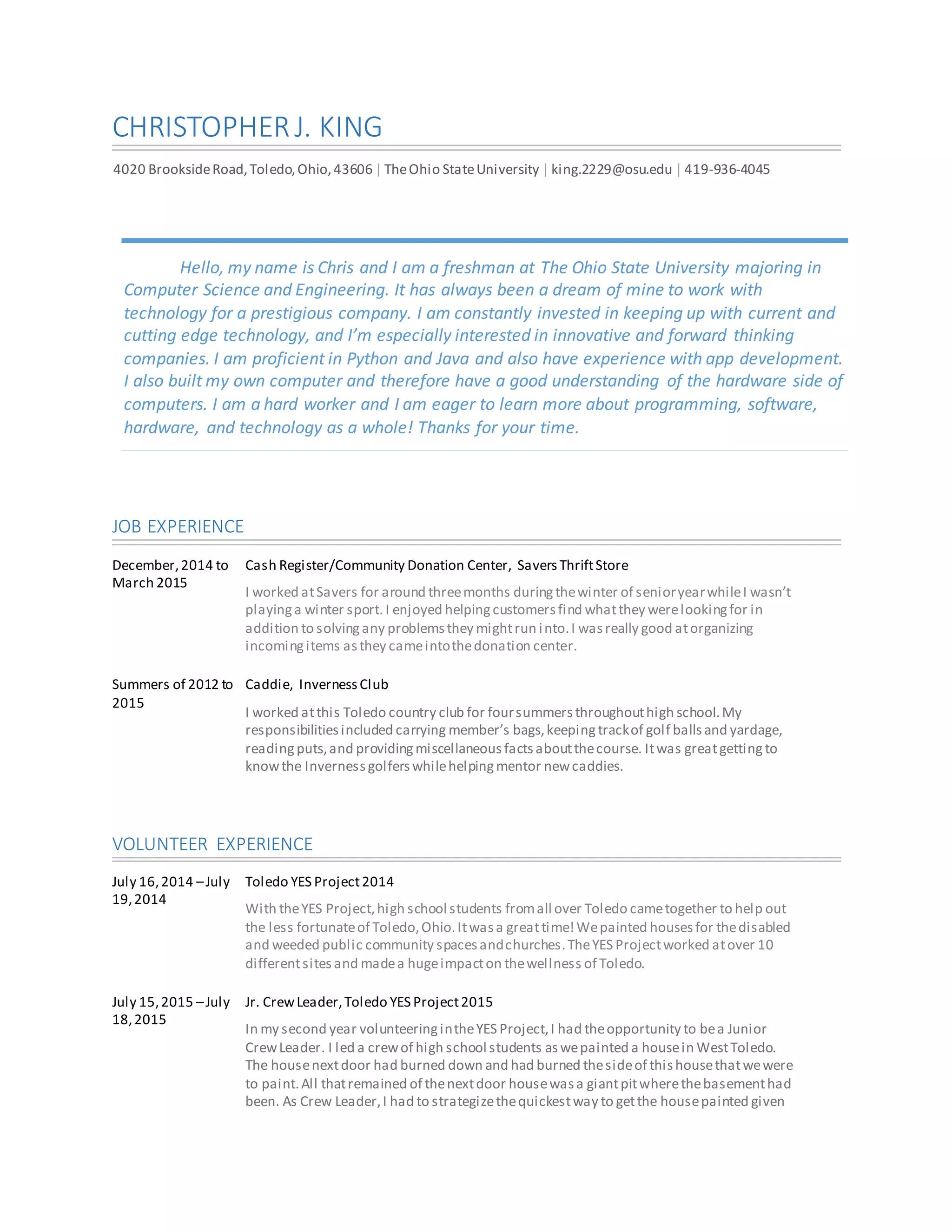 Career Fair Resume | PDF