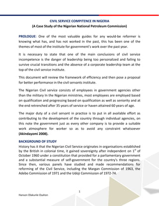 CIVIL SERVICE COMPITENCE IN NIGERIA | PDF