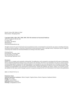 Textbook of Functional Medicine 2010 Institute For Functional Medicine ...
