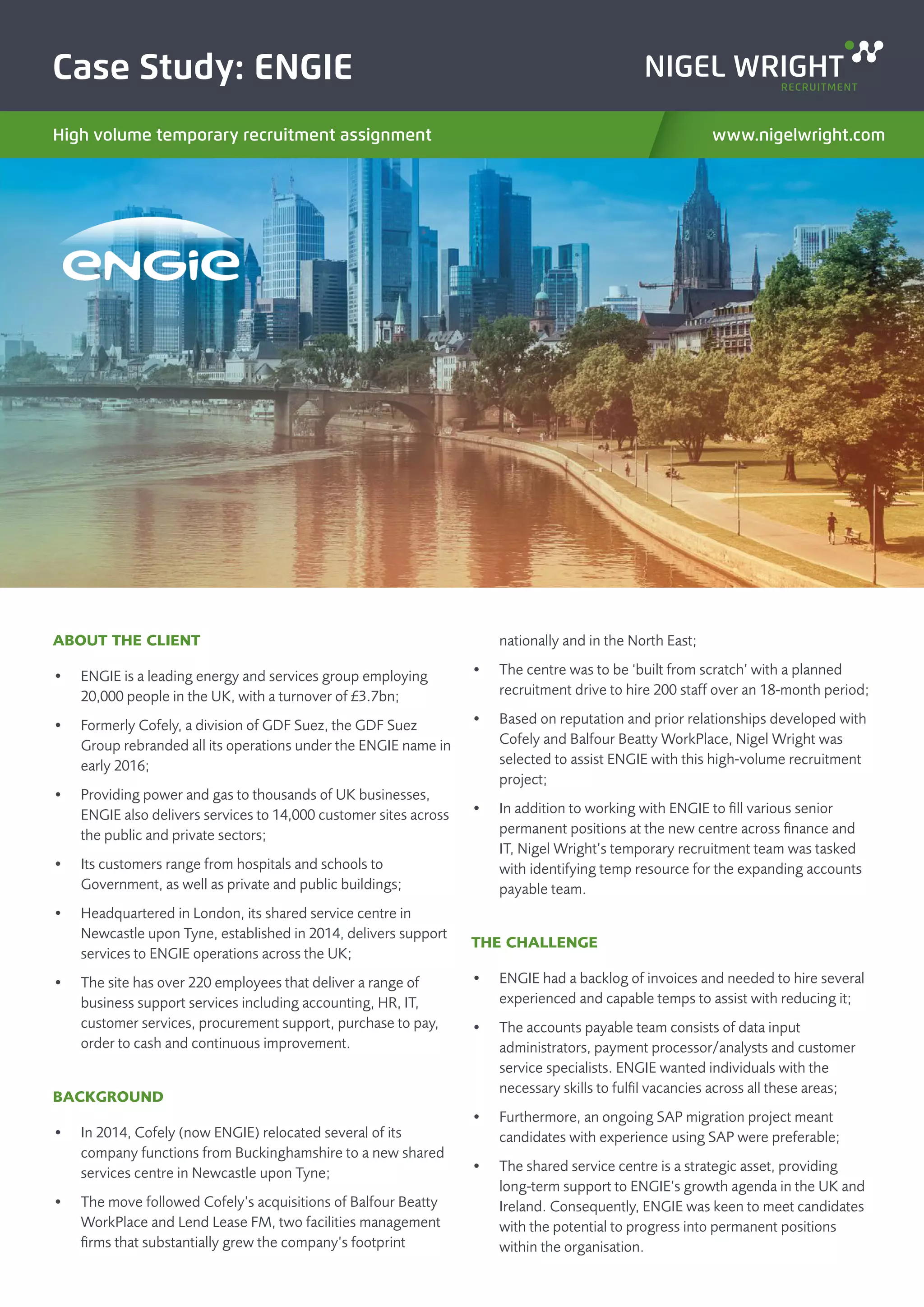 ENGIE Temporary Recruitment Case Study | PDF