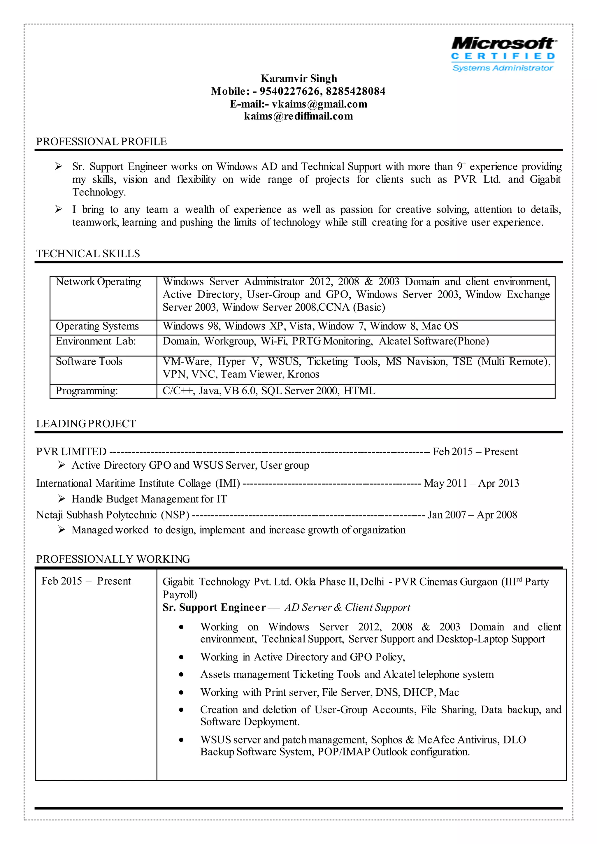 Karam Vir Singh | DOCX