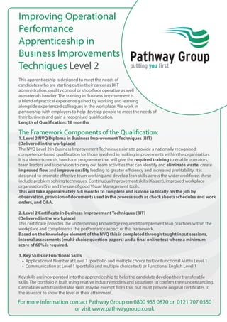 Improving Operational Performance Apprenticeship in Business ...