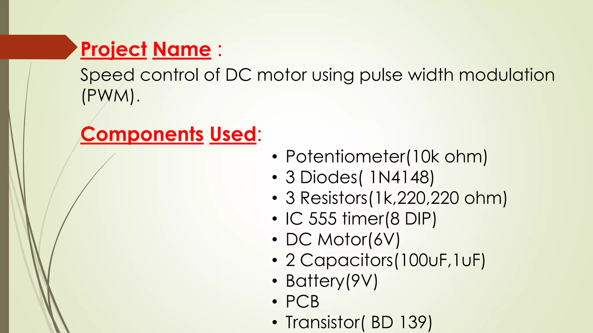 Controlling of DC Motor using IC 555 Timer | PDF