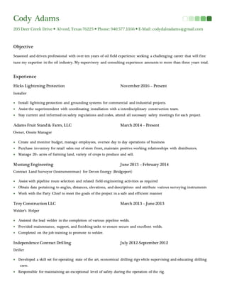 Cody Adams Resume 10.4.16