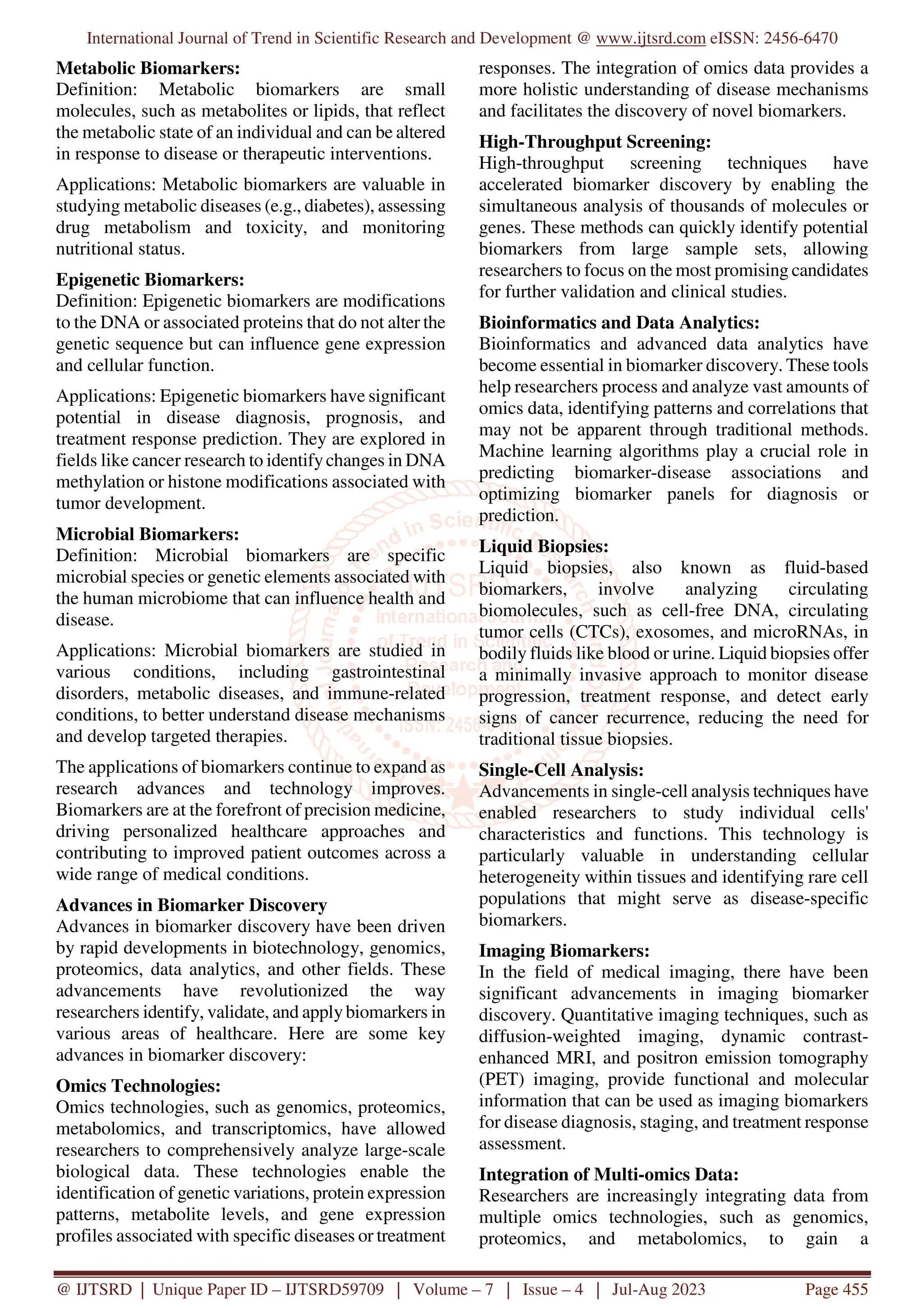 Advances in Biomarkers and Personalized Medicine | PDF