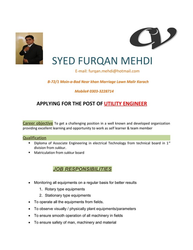 furqan mehdi changed cv | DOC