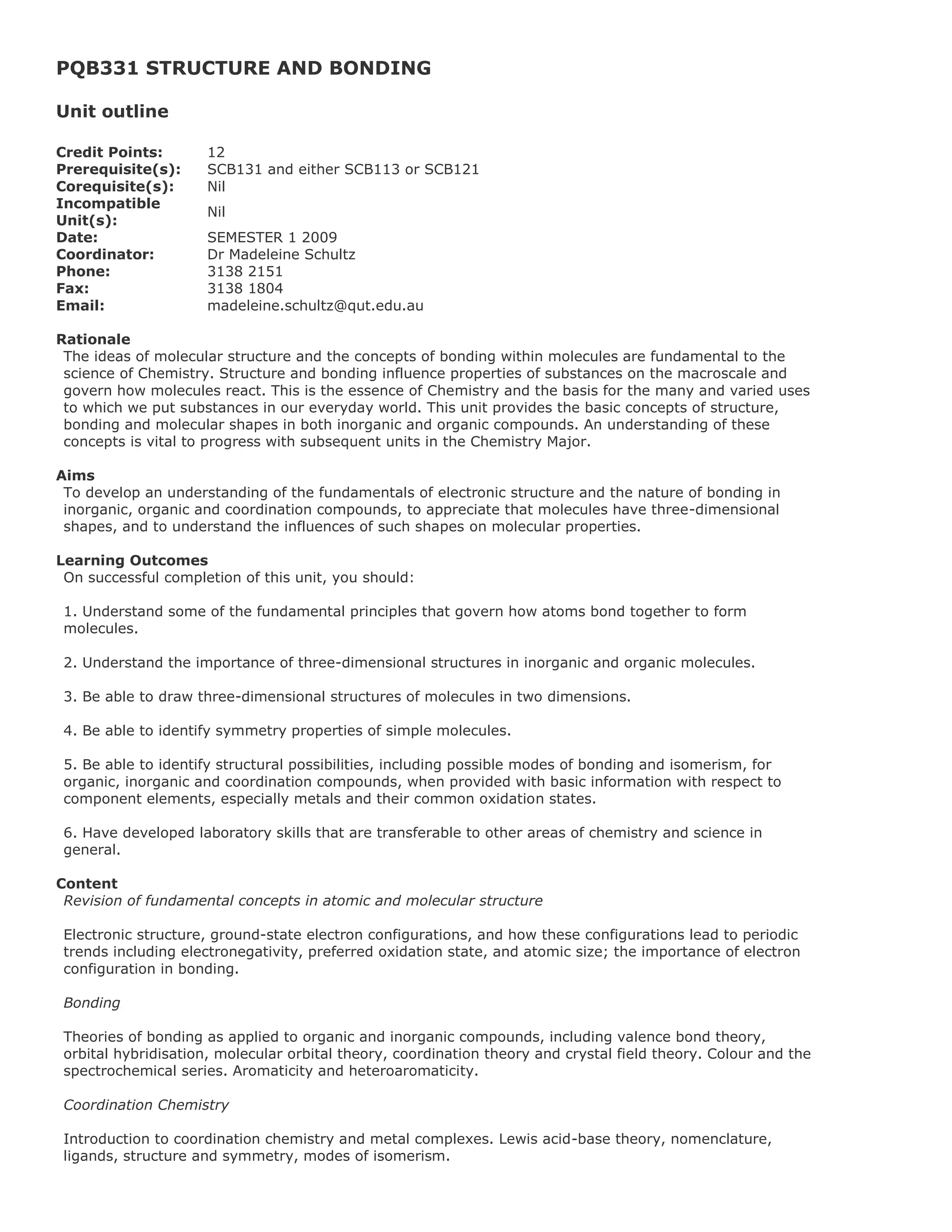 Bachelor of Applied Science Course Structure with Unit Outlines | PDF