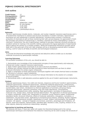 Bachelor of Applied Science Course Structure with Unit Outlines | PDF