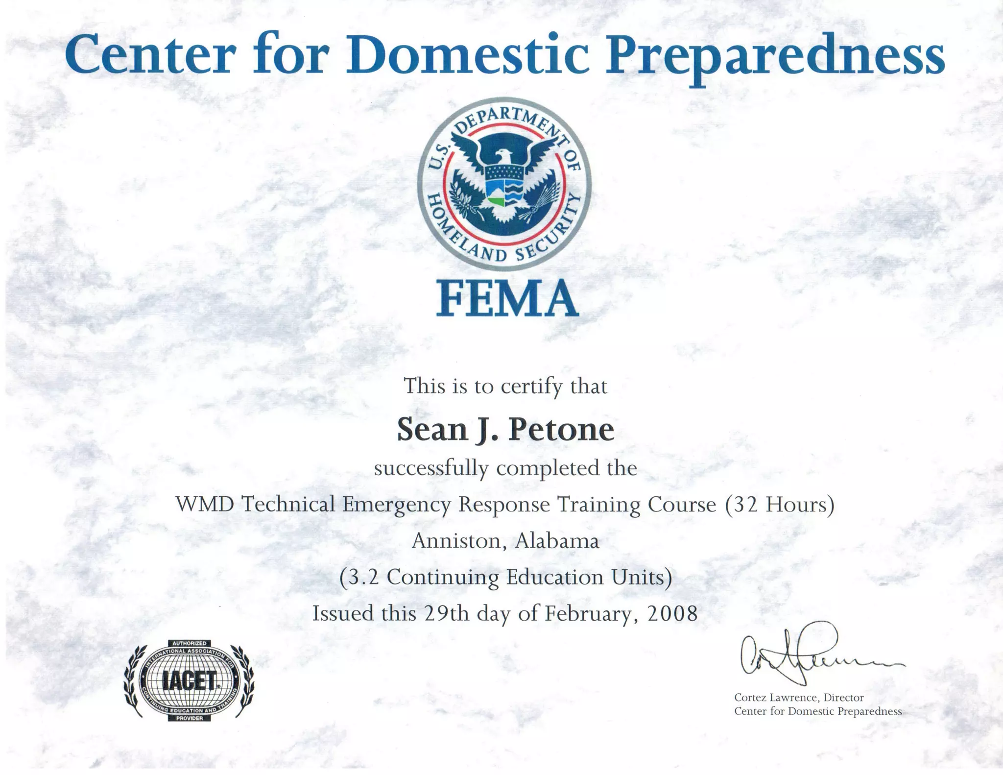 WMD Technical Emergency Response Certificate | PDF | Arms & Ammunition ...