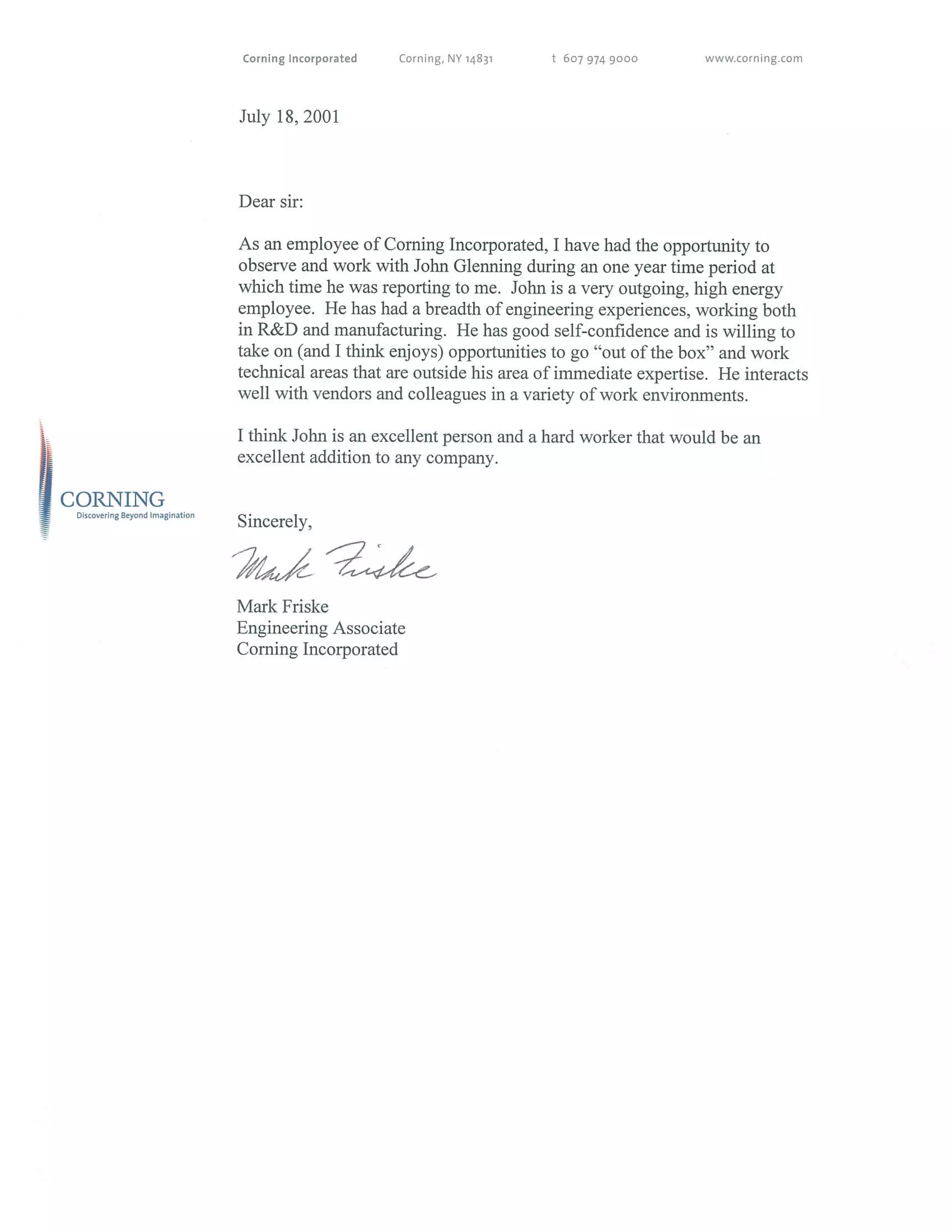 Corning Letter of Recommendation Mark Friske.PDF