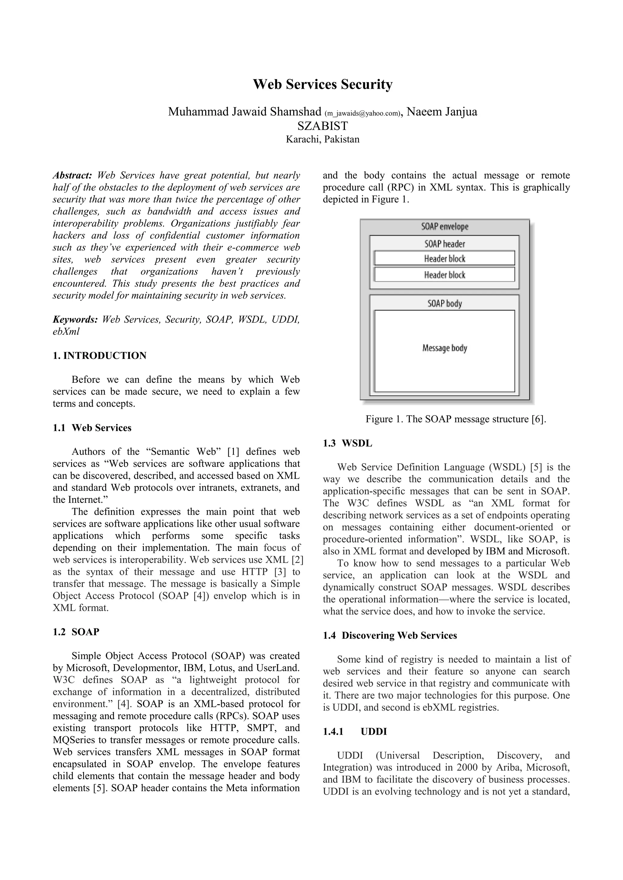 Web Services Security - Short Report | PDF | Internet | Computing