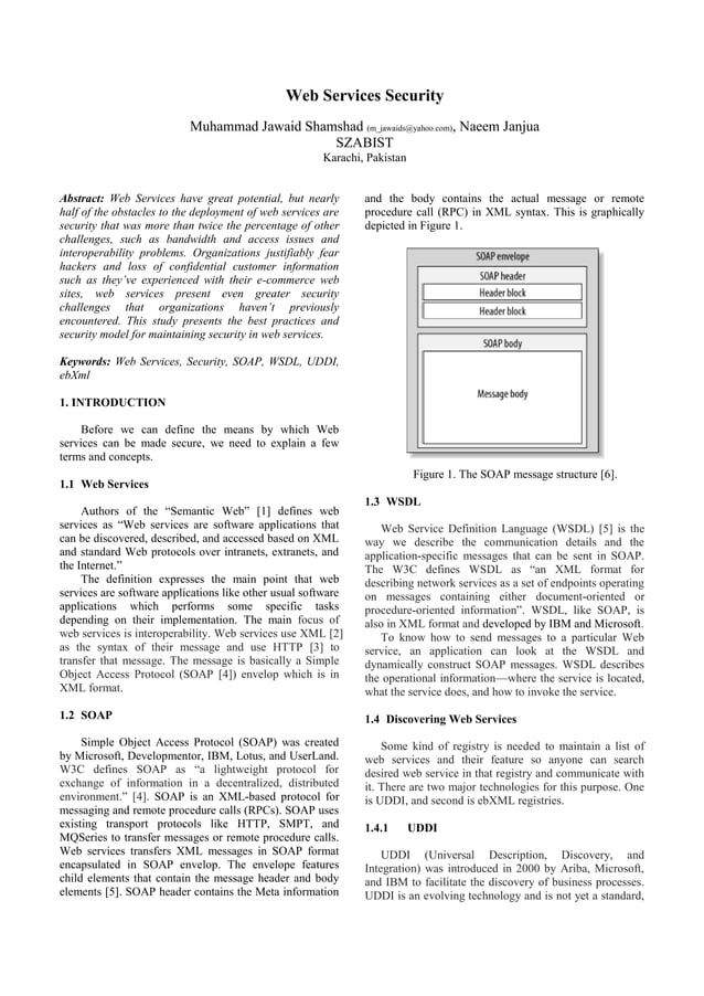 Web Services Security - Short Report | PDF | Internet | Computing