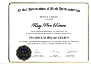 FRM Certificate | PDF