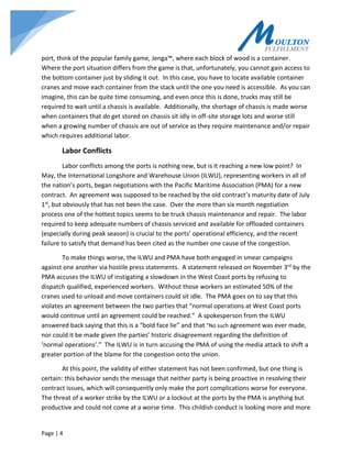 Port Congestion Article | PDF | Cruises | Travel Type