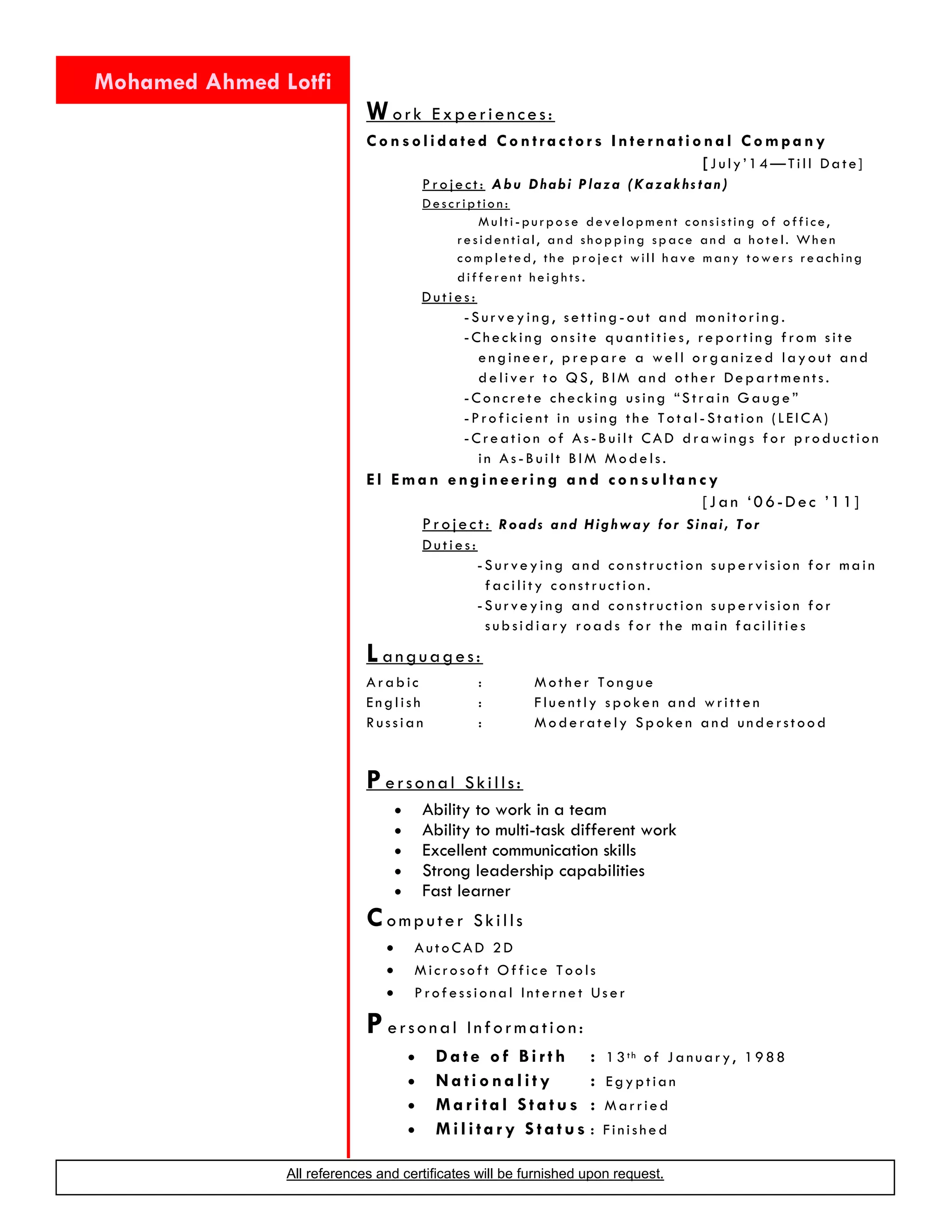 Mohamed Lotfy CV | PDF