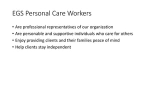 Personal Care Worker Training | PPTX