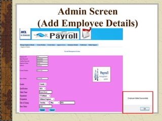 final presentation on payroll management system FOR HCL TECHNOLOGIES | PPTX