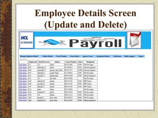 final presentation on payroll management system FOR HCL TECHNOLOGIES | PPTX