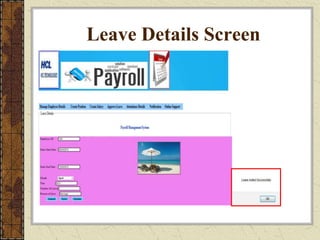 final presentation on payroll management system FOR HCL TECHNOLOGIES | PPTX