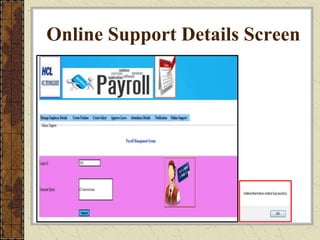 final presentation on payroll management system FOR HCL TECHNOLOGIES | PPTX