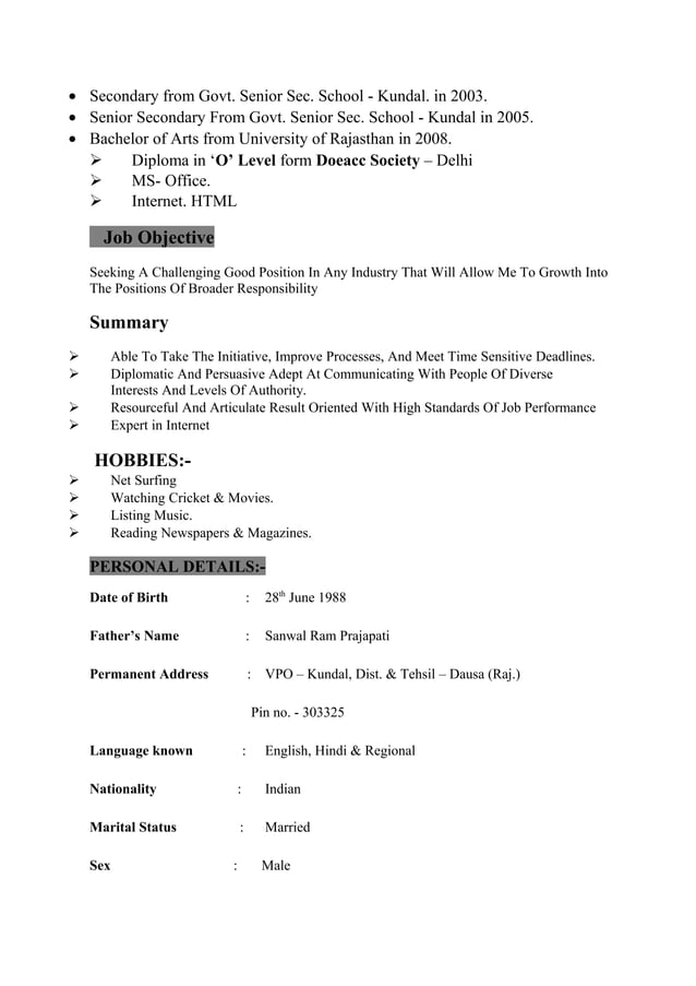 Vimlesh CV | PDF