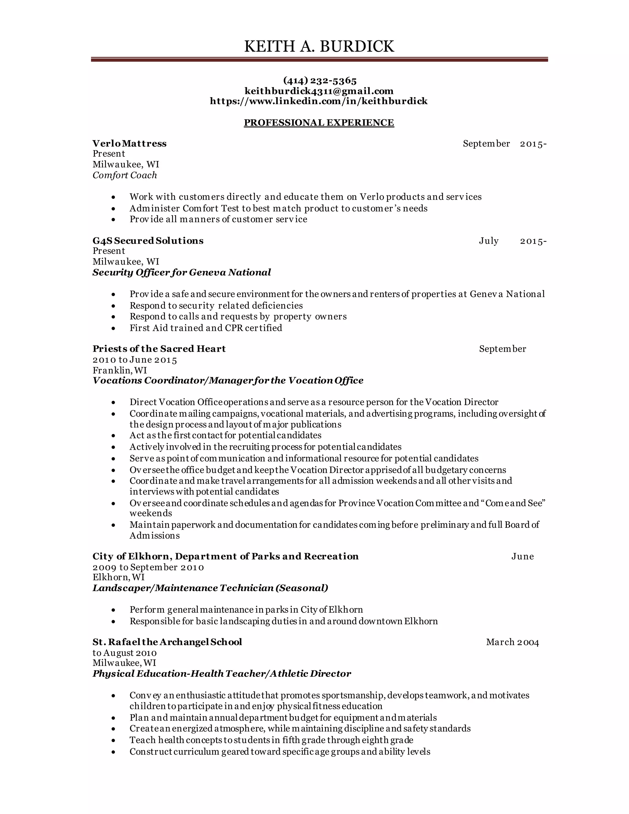 Keith A. Burdick's Resume | DOCX