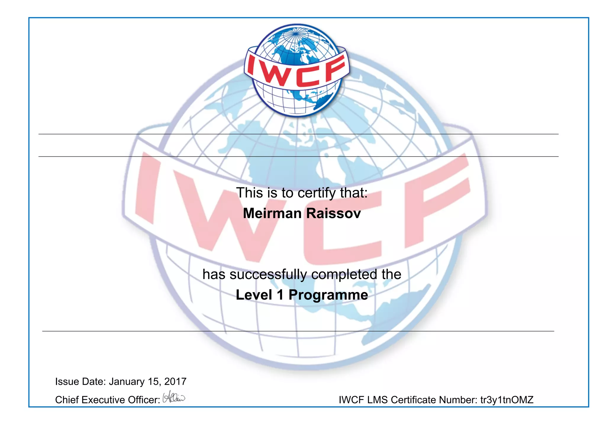 Level 1 Programme_IWCF Level 1 Programme | PDF