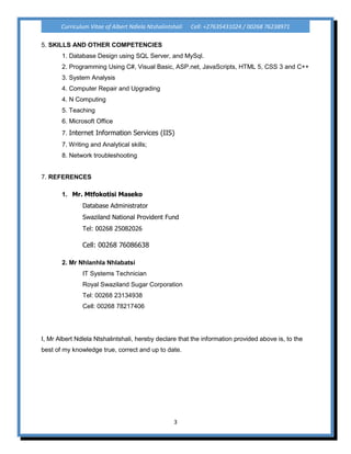 Curriculum Vitae of Albert SA | PDF