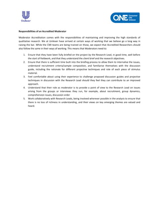 Unilever accreditation Summary | PDF