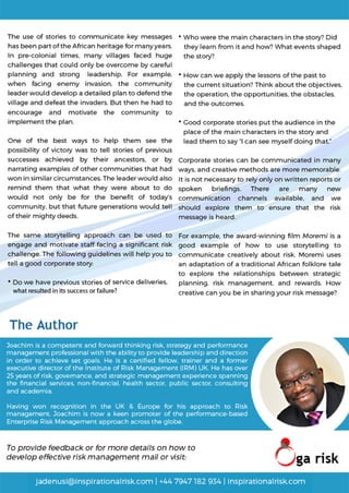 Risk communication & storytelling IRMS | PDF