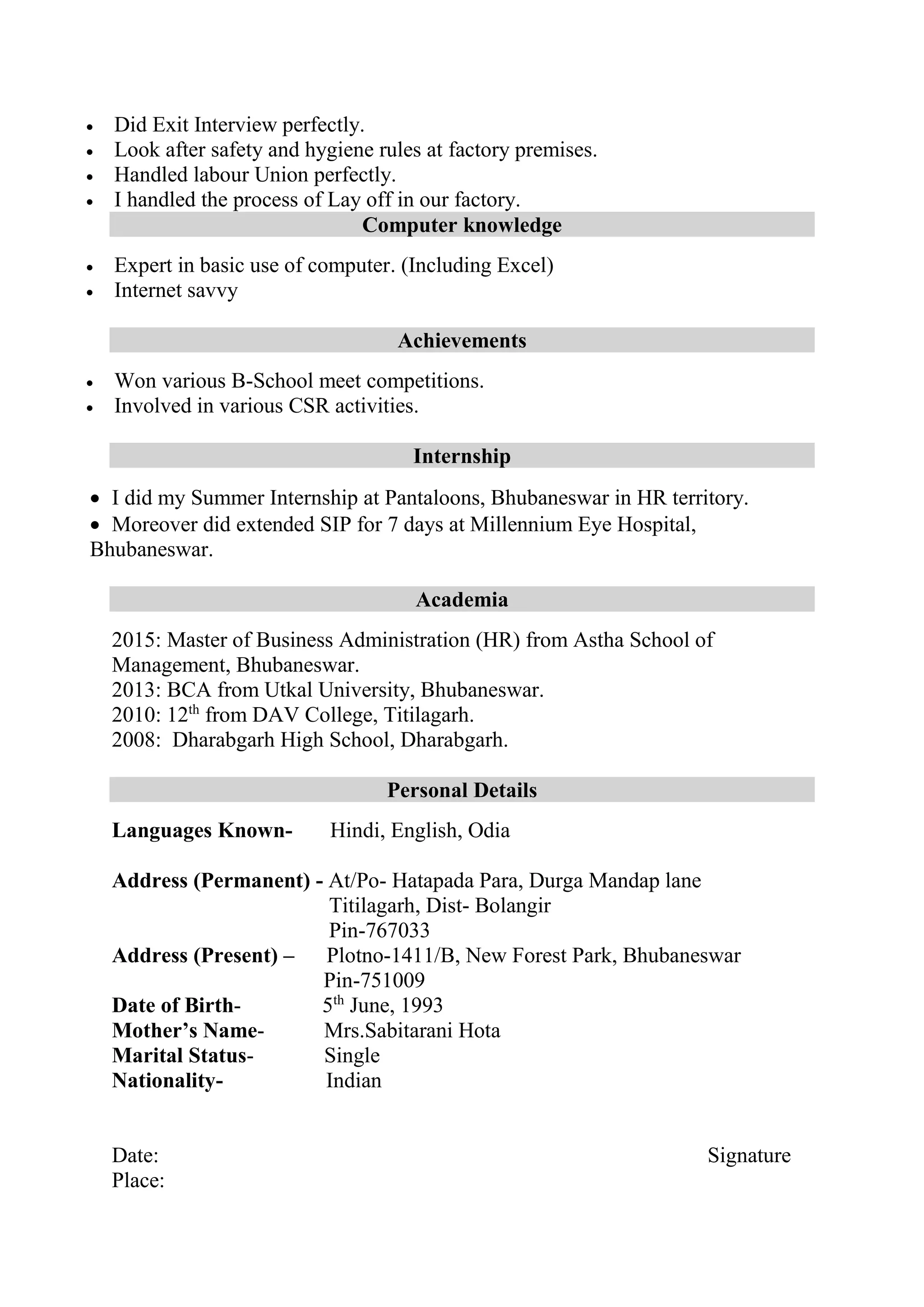 Adya Aiswarya Chand CV -2- | PDF