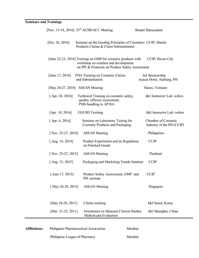 CV of Celia Ong 2016 | PDF