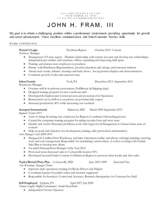 Fram FL Resume | PDF